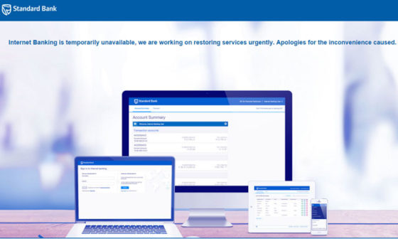 Standard Bank hit by downtime