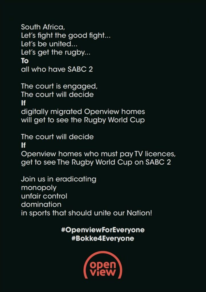 eMedia sues MultiChoice over rugby rights - TechCentral